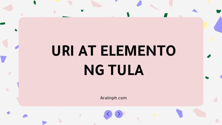 Mga Uri at Elemento ng Tula - Aralin Philippines Mga Uri at Elemento ng Tula - Aralin Philippines