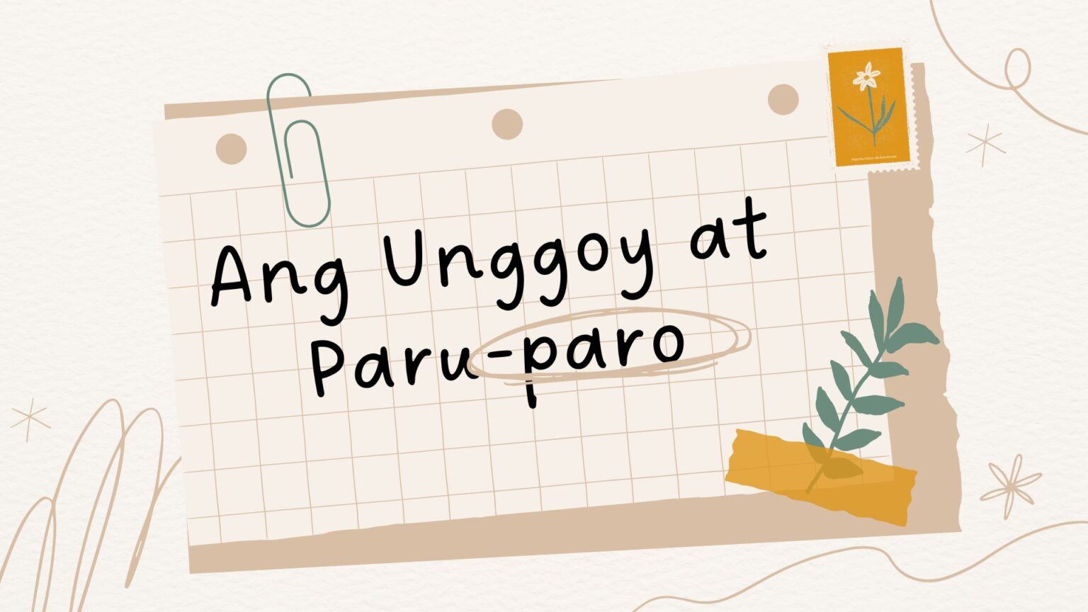 Ang Unggoy at Paru-paro - Aralin Philippines